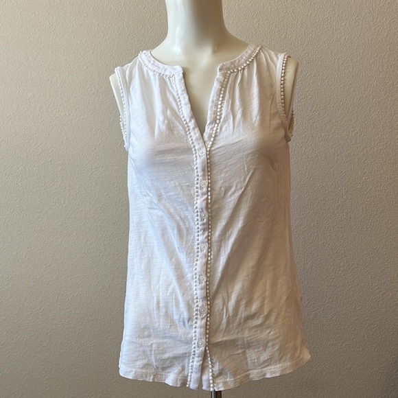 Boden | Tops | Boden Crochet Trim Button Up Tank | Poshmark